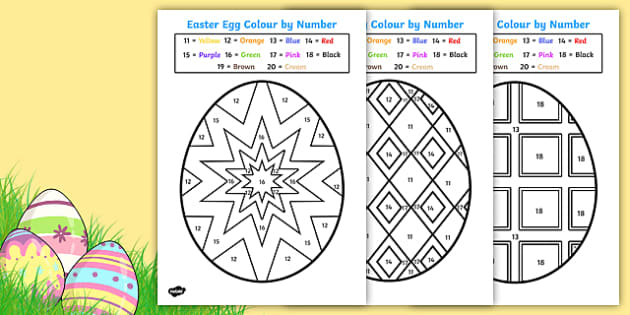 Easter Colour By Number 11-20 - easter, colour, number, 11-20