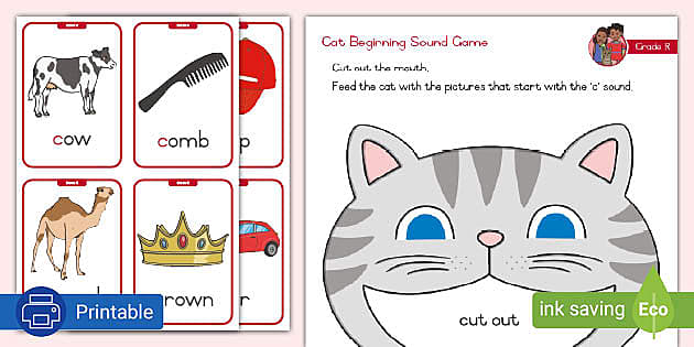 Gr. R Phonics Printable Game: C Sound (Hecho por educadores)