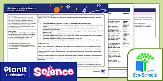 Science: Biodiversity – Minibeasts: Year 2 Medium-Term Plan