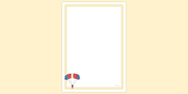 FREE! - Simple Blank Parachutist Page Border | Page Borders | Twinkl