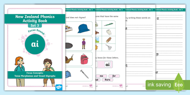 New Zealand Phonics Activity Booklet 3 (Set 3) - Vowel Digraphs