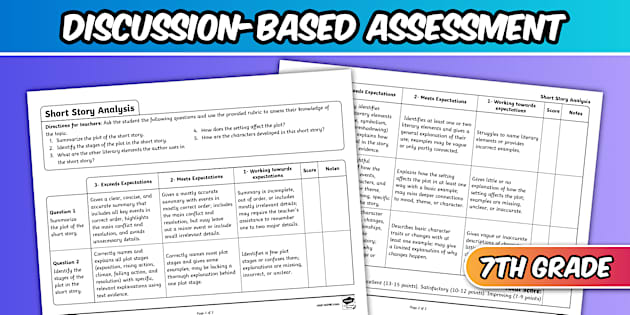 Seventh Grade ELA Short Story Discussion-Based Assessment