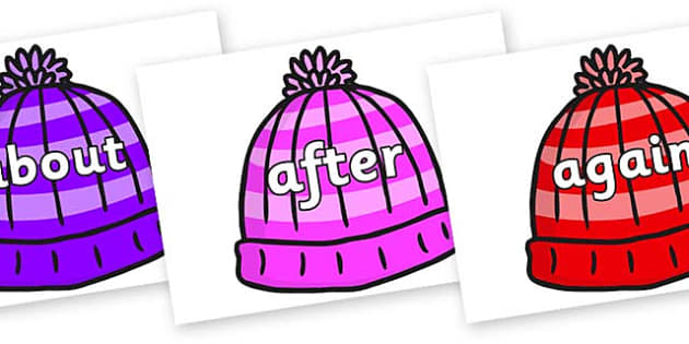 High Frequency Words On Woolly Hats Hecho Por Educadores high-frequency-words-on-woolly-hats-hecho-por-educadores