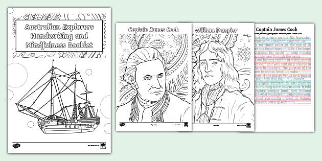 Australian Explorers Handwriting and Mindfulness Booklet