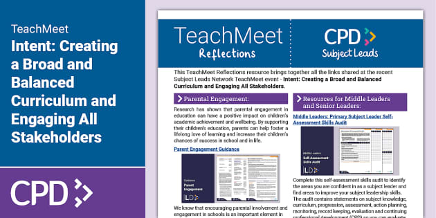 TeachMeet Reflections - Intent: Creating a Broad and Balanced ... TeachMeet Reflections - Intent: Creating a Broad and Balanced ...