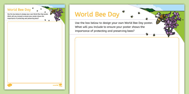 Design a World Bee Day Poster Worksheet (teacher made)