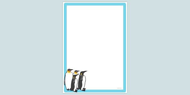 FREE! - Raft of Penguins Page Border | Page Borders | Twinkl