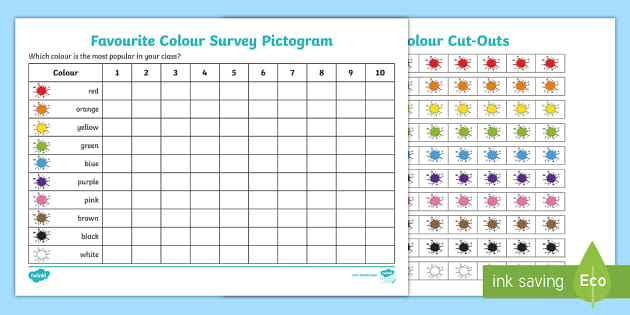 Favourite Colour Pictogram Worksheet