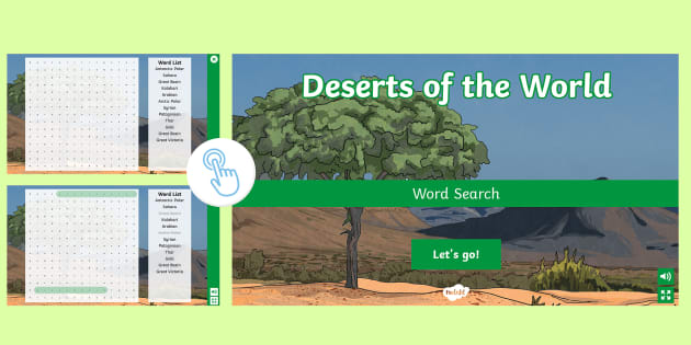 Deserts of the World Interactive Word Search (teacher made)
