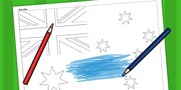 Australia A4 Colouring Flag (teacher made) - Twinkl
