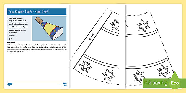 Yom Kippur Shofar Horn Craft teacher Made Twinkl