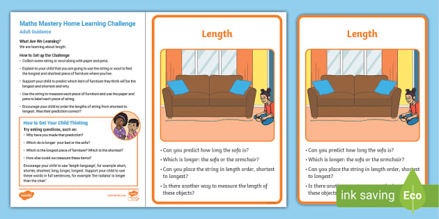 👉 Maths Mastery Length Home Learning Challenge - Twinkl