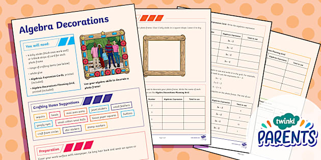 SEND Maths Support: Algebra Decorations (Year 6 Level)