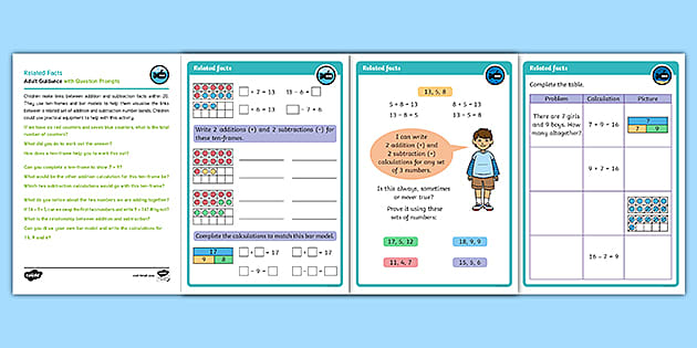 👉 Year 1 Diving into Mastery: Related Facts Activity Cards