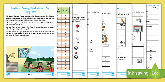 The Missing Athletics Day Trophy Maths Mystery Game