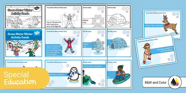 Gross Motor Winter Activity Cards to Support DCD - Twinkl