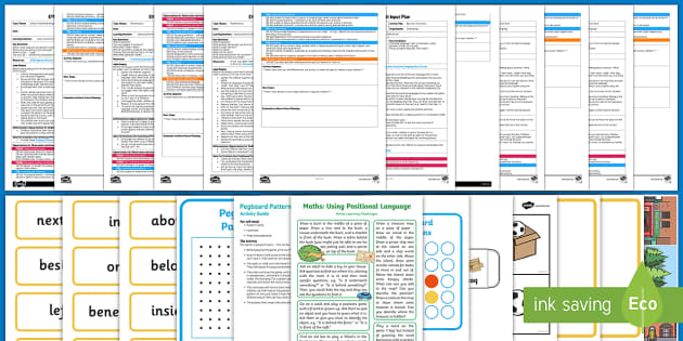 EYFS Maths: Uses Positional Language Adult Input Planning and Resource Pack