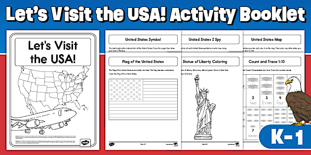 Let's Visit the USA! Activity Booklet for K-1st Grade