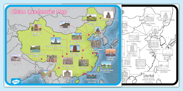 China Landmarks Map Display Poster (teacher made) - Twinkl