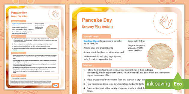 Pancake Day Sensory Play Activity | Twinkl (teacher made)