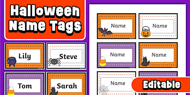 Editable Halloween Name Tags