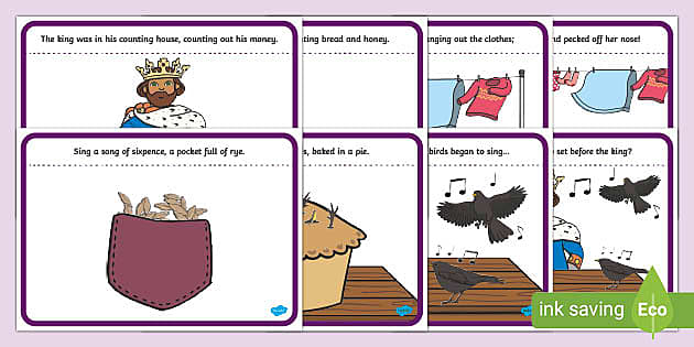 Sing a Song of Sixpence Sequencing (A4) (Teacher-Made)