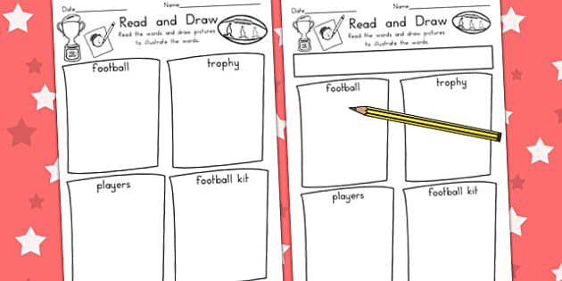 AFL Australian Football League Read and Draw Worksheet - sport