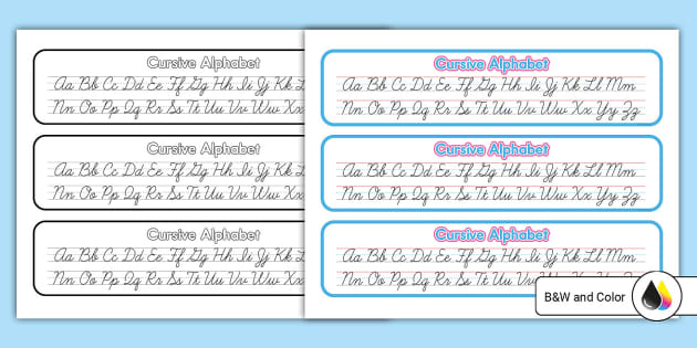 Cursive Alphabet Desk Strips (nauczyciel wykonał) - Twinkl Cursive Alphabet Desk Strips (nauczyciel wykonał) - Twinkl