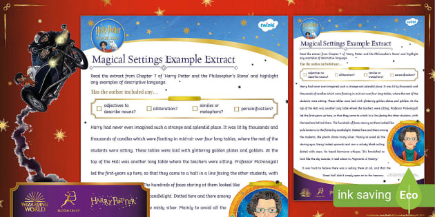 FREE! - Harry Potter Virtual Lesson: Magical Settings Example Extract
