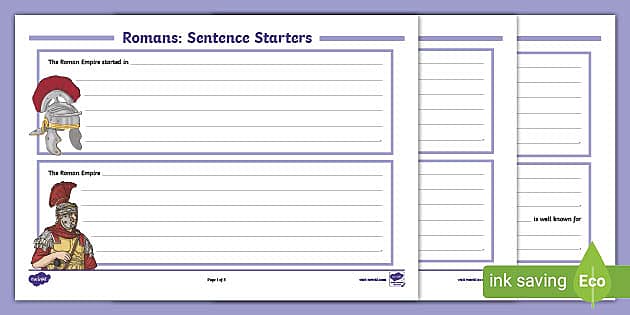 Romans: Sentence Starters (teacher made) - Twinkl