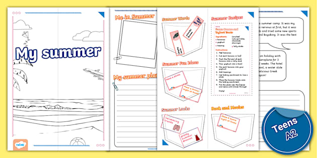 ESL My Summer Lapbook [Teens, A2] (Teacher-Made) - Twinkl