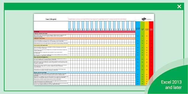 Australian Curriculum Year 2 English Assessment Tracker