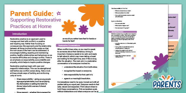 Parent Guide: Supporting Restorative Practices at Home