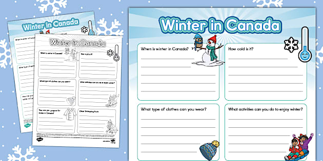 Winter in Canada Fact File Template (creat de profesori)