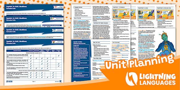 👉 Lightning Languages Spanish Mealtimes Unit Planning