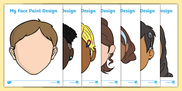 Blank Face Painting Template (Hecho por educadores) - Twinkl