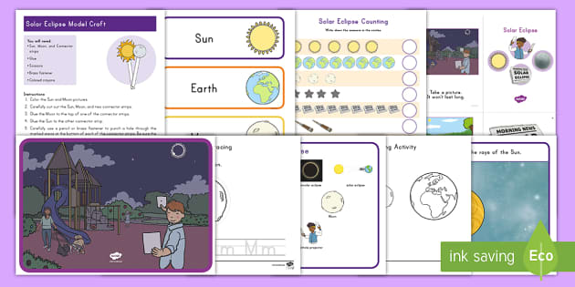 Solar Eclipse Early Childhood Activity Pack (teacher made)