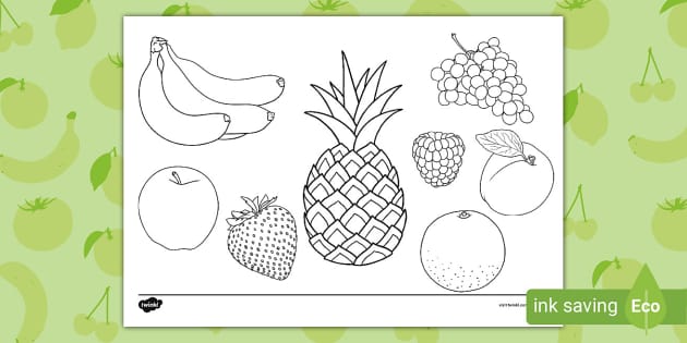 Fruit Doodle Colouring Page (creat de profesori) - Twinkl