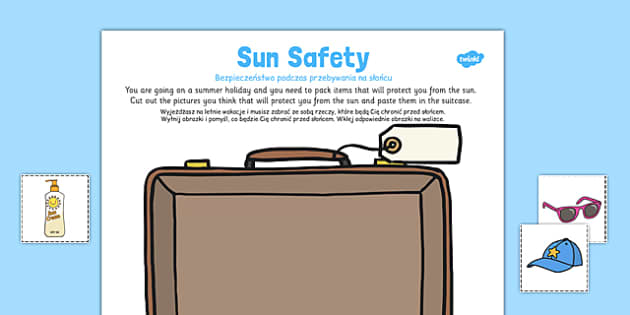 Sun Safety Cut And Paste Activity Polish Translation
