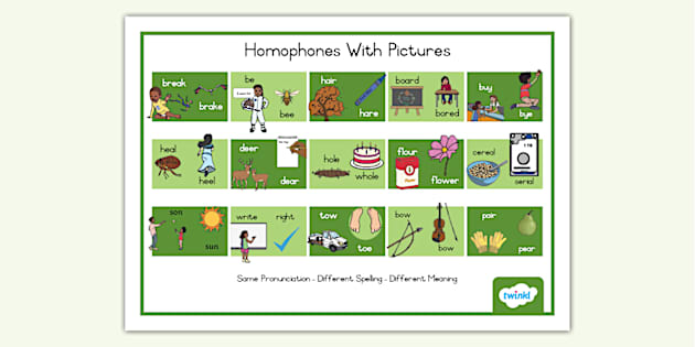 Grade 3 Phonics: Homophones With Pictures - Twinkl