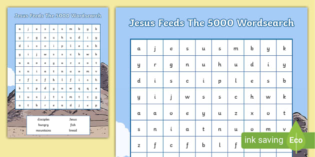Jesus Feeds the 5000 Bible Story Differentiated Wordsearch - word