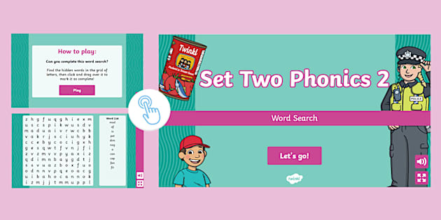 Set 2 Word Search to Support the Teaching of Phonics Plus 2