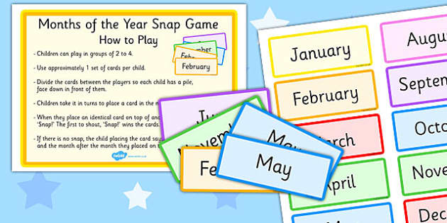Months of the Year Snap Game
