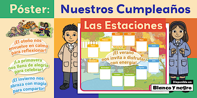 Póster XL | Cumpleaños | Las Estaciones del Año | Preescolar
