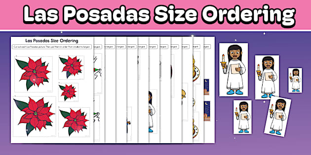 Las Posadas Size Ordering Worksheets