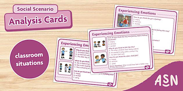 Classroom Situations Social Scenario Analysis Cards