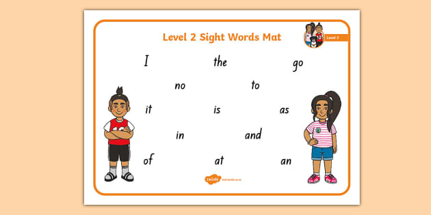 Level 2 Sight Words Mat (teacher made) - Twinkl