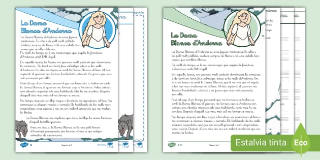 Comprensió lectora per nivells: La Dama Blanca d'Andorra - Català