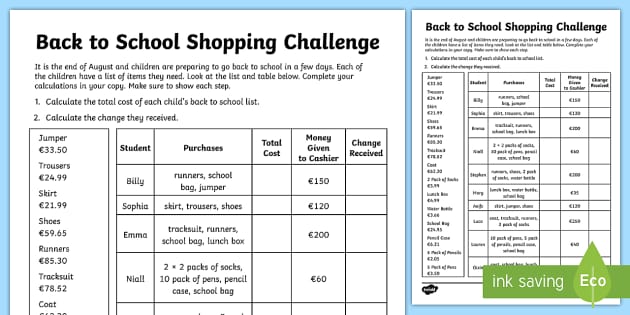 Back to School Shopping List Activity | Printable | Twinkl