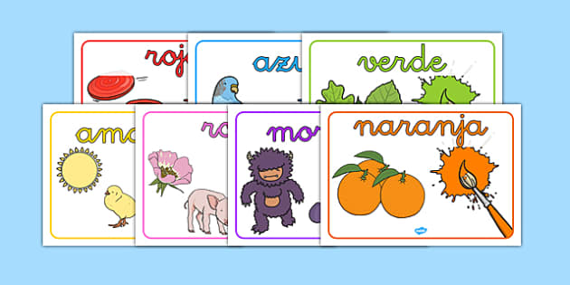 Posters de exposición ilustrados: Los colores - Twinkl